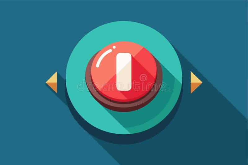 A Red Circular Button with a White Pause Symbol Surrounded by a ...