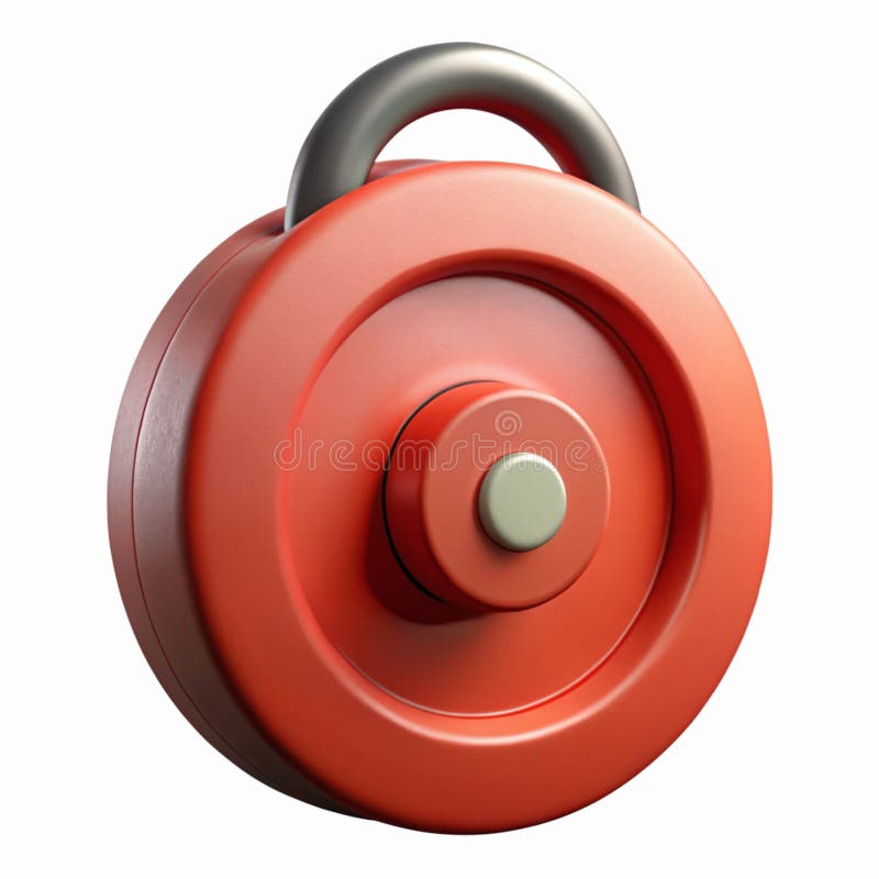 Red Circular Combination Padlock with Metallic Handle and Smooth Finish ...