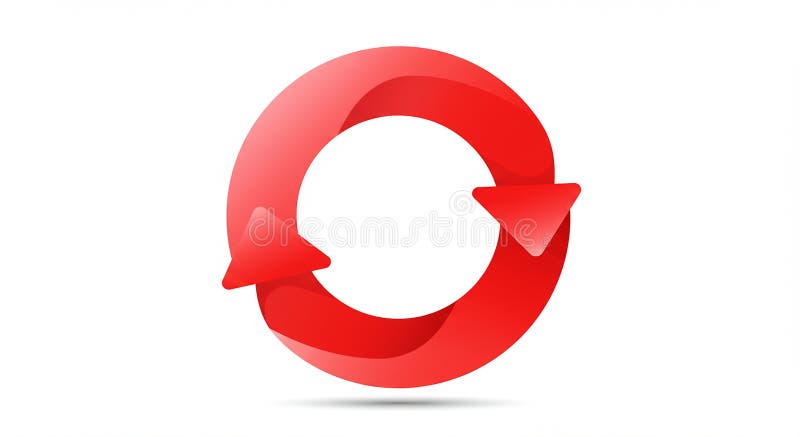 Red, Circular Graphic with Two Arrows Pointing Clockwise. the Design ...