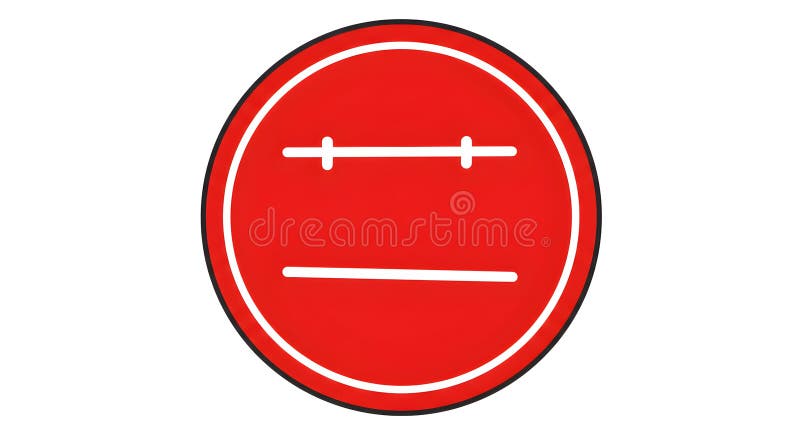 Red Circular Icon with Two Horizontal Lines for Level Indicator Concept ...