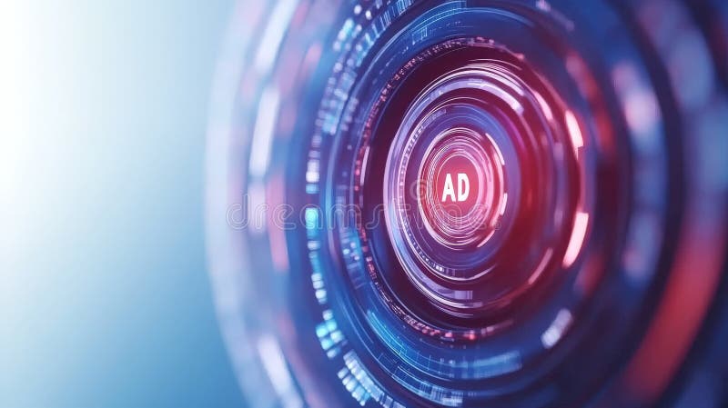 Red Circular Interface with Concentric Glowing Layers Forming ...