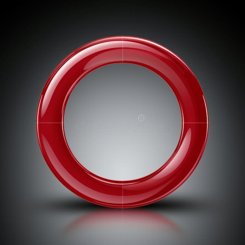A Red Circular Object on a Black Background Stock Illustration ...