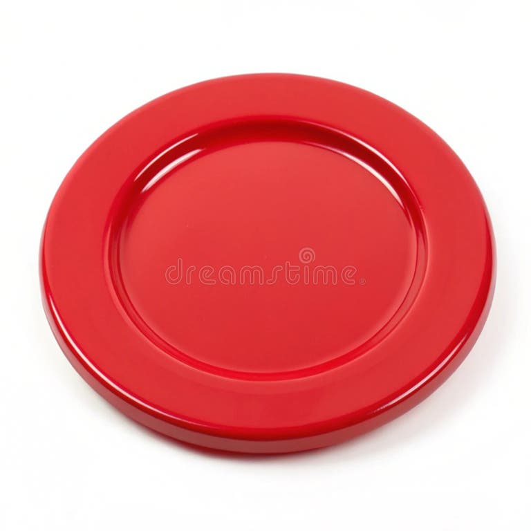 Red Circular Object Isolated on White Background Stock Illustration ...