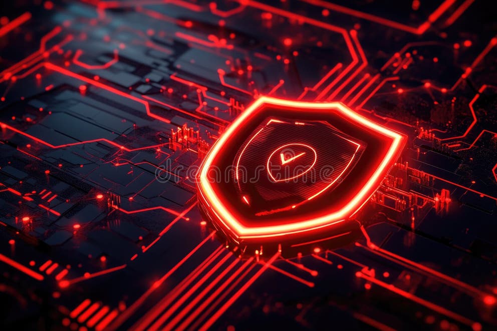 Red Circular Pattern on Chip Stock Illustration - Illustration of ...