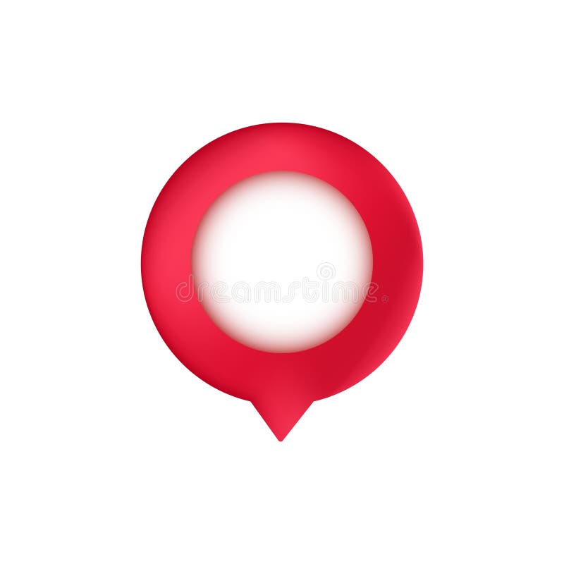 Red Circular Pin Icon with White Center for Digital Map Applications ...