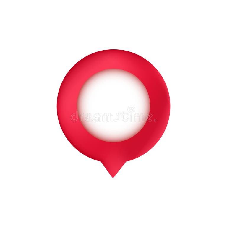 Red Circular Pin Icon with White Center for Digital Map Applications ...