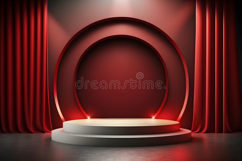 A Circular Podium Against a Background of Blue Sky and Clouds ...