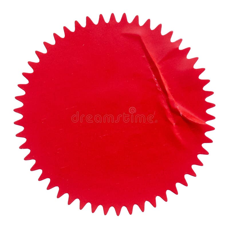 Red Circular Seal with Serrated Edges on a White Background Stock Photo ...