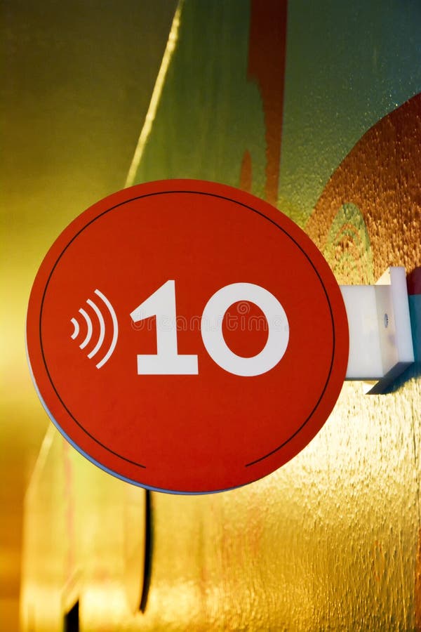 Red Circular Sign with the Number Ten on it Stock Photo - Image of ...