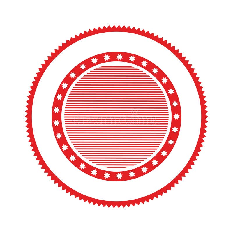 Red Circular Stamp Abstract Art Deco Emblem Stock Vector - Illustration ...