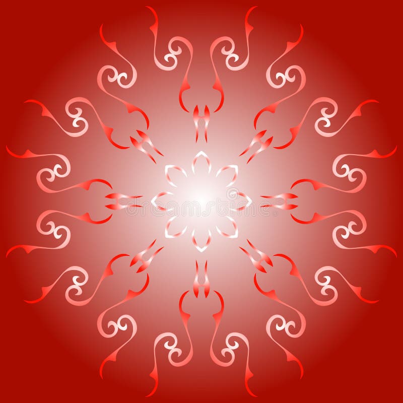Red circular tracery stock vector. Illustration of delicate - 57482787