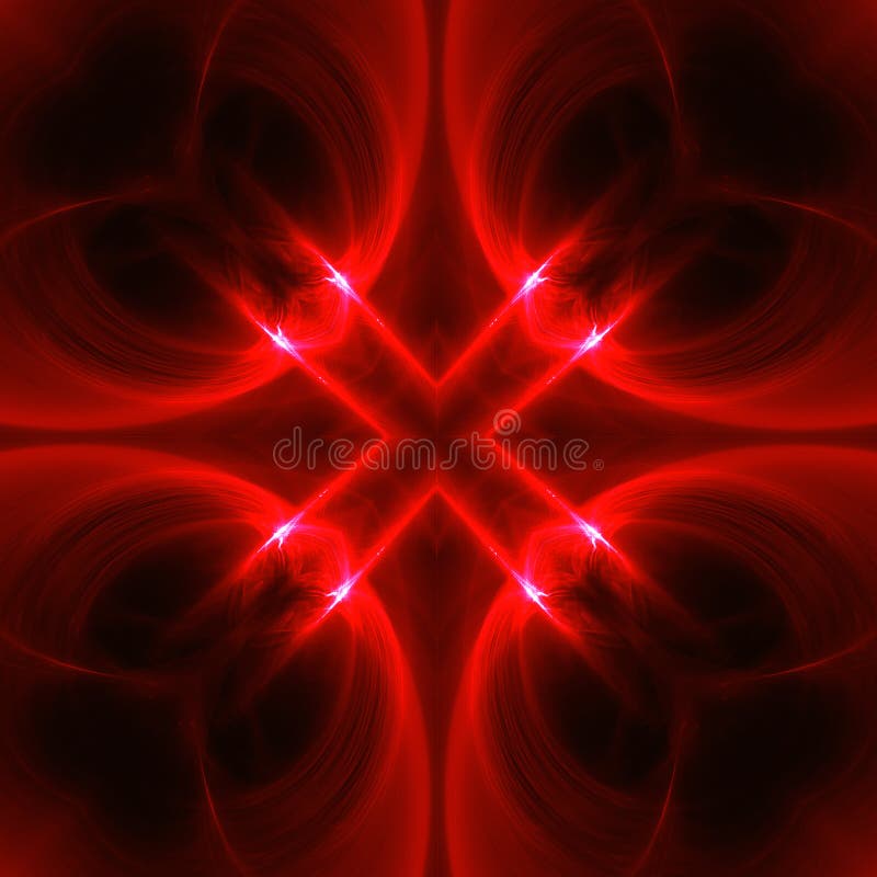 Red Circular Wave Glow. Kaleidoscope Lighting Effect Stock Illustration ...