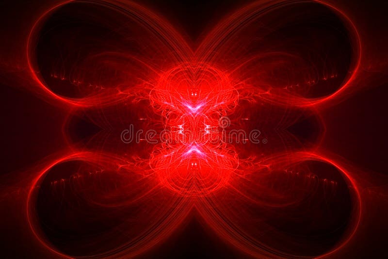 Red Circular Wave Glow. Kaleidoscope Lighting Effect Stock Illustration ...
