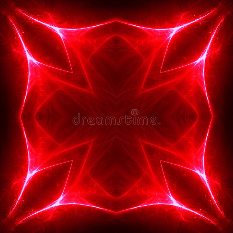 Red Circular Wave Glow. Kaleidoscope Lighting Effect Stock Illustration ...