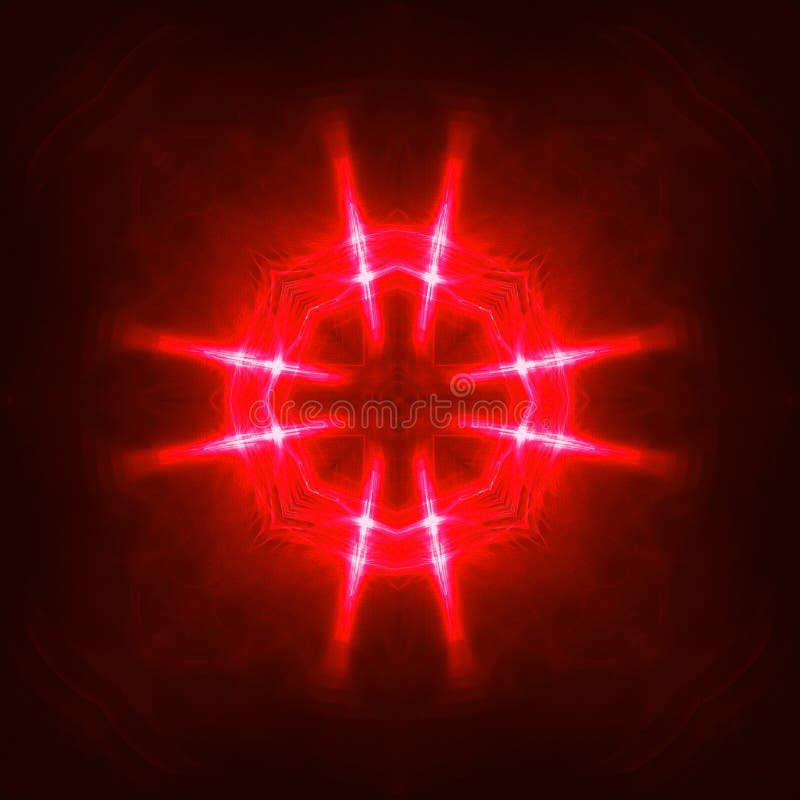 Red Circular Wave Glow. Kaleidoscope Lighting Effect Stock Illustration ...