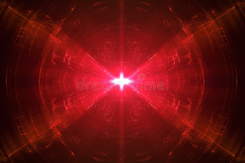 Red Circular Wave Glow. Kaleidoscope Lighting Effect Stock Illustration ...