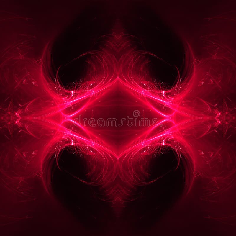 Red Circular Wave Glow. Kaleidoscope Lighting Effect Stock Illustration ...