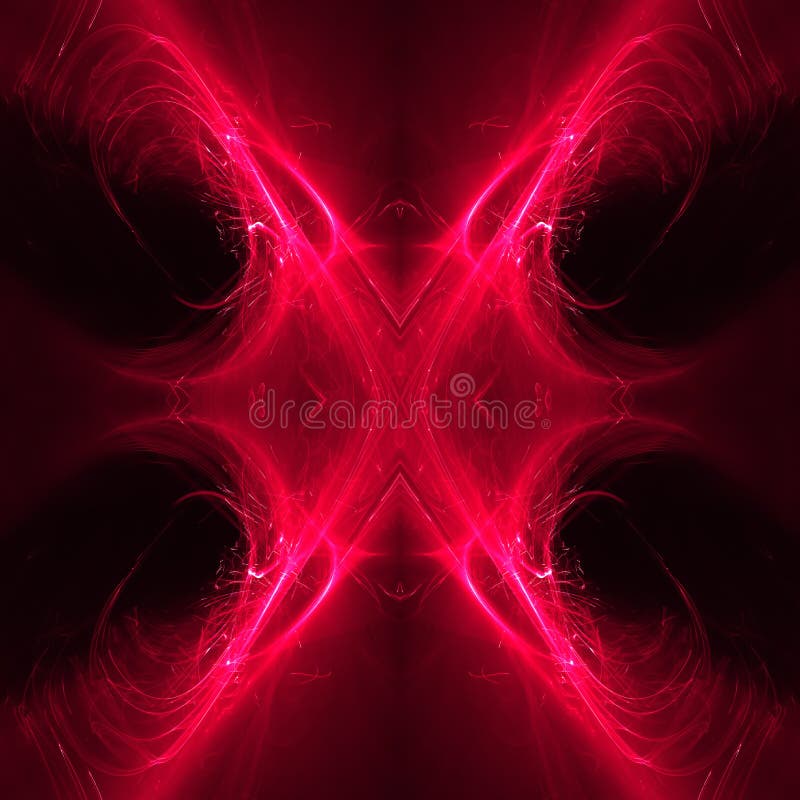 Red Circular Wave Glow. Kaleidoscope Lighting Effect Stock Illustration ...