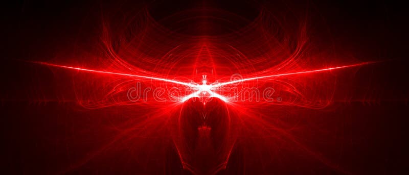 Red Circular Wave Glow. Kaleidoscope Lighting Effect Stock Illustration ...