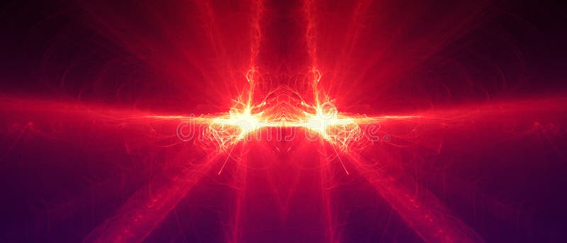 Red Circular Wave Glow. Kaleidoscope Lighting Effect Stock Illustration ...