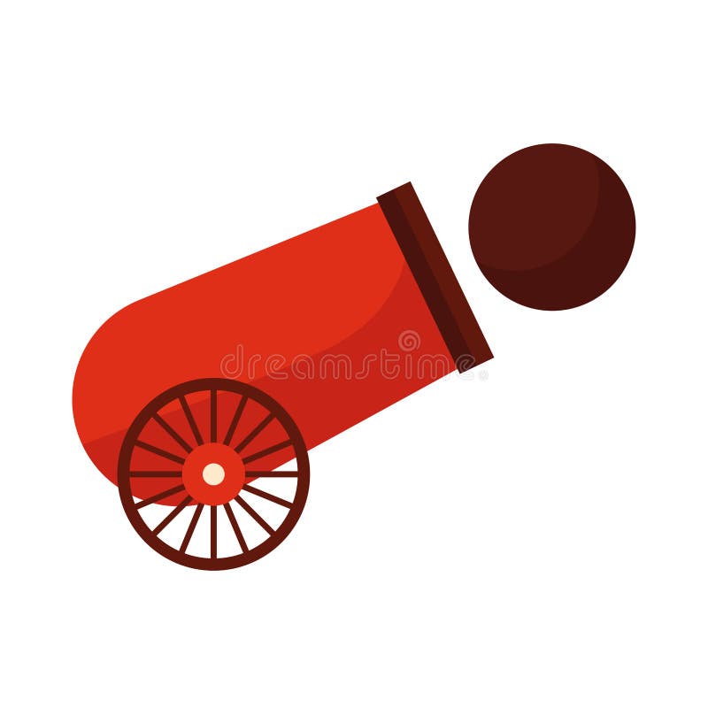 Red circus cannon stock vector. Illustration of cannon - 244460180