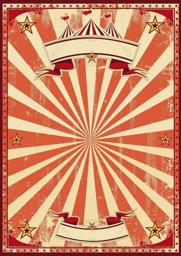 Vintage Circus Poster Background with Sunburst and Stars Stock ...