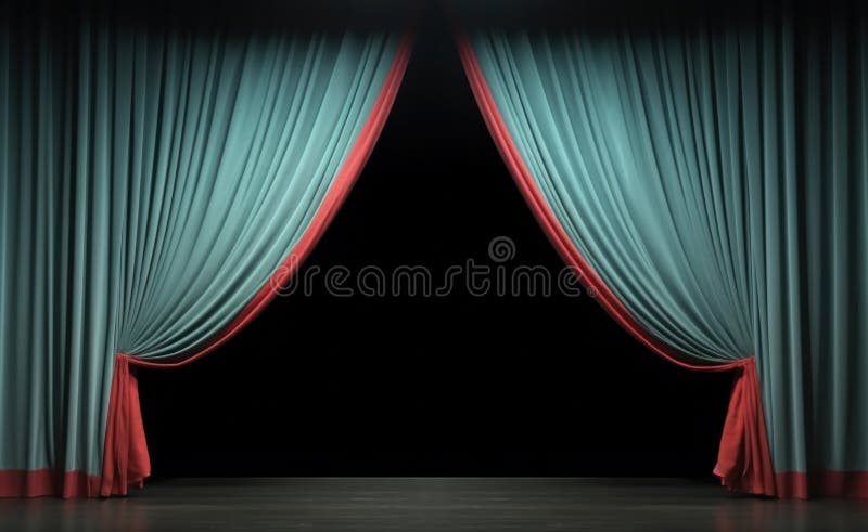 A Red Circus Theatre Set with a Backdrop and Curtains Stock Photo ...