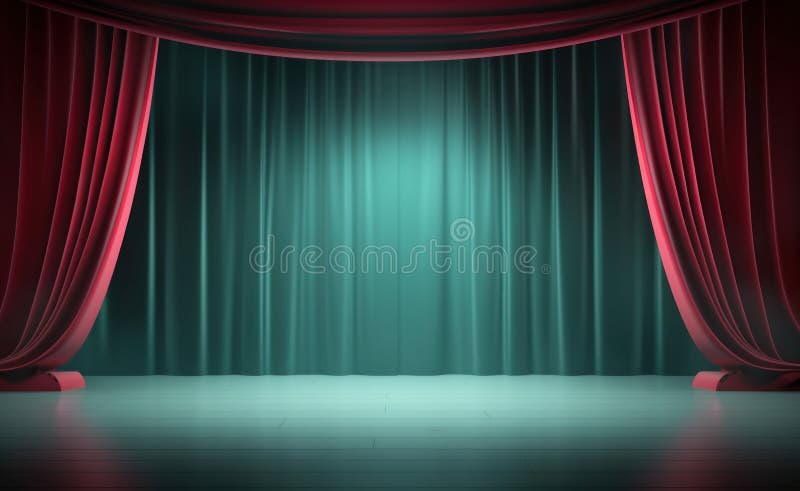 A Red Circus Theatre Set with a Backdrop and Curtains Stock Image ...