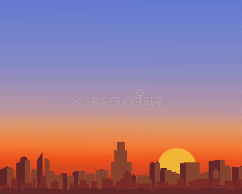 Red city stock vector. Illustration of silhouette, built - 11956104