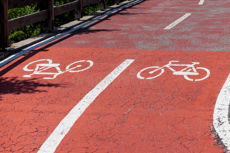 Red city bike fast lane stock image. Image of traffic - 200953163