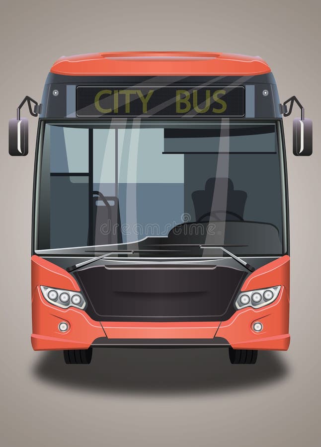 Red city bus stock illustration. Illustration of engine - 62654939