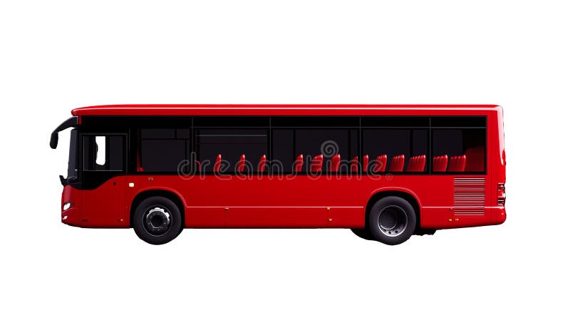 Red City Bus with Transparent Background for Graphic Design Use Stock ...