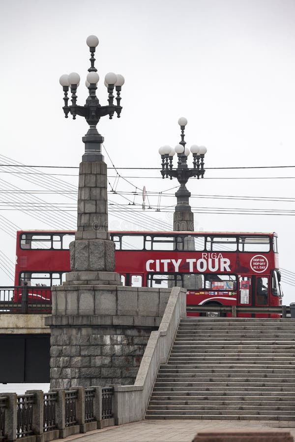 Red city sightseeing bus editorial photo. Image of tour - 53465356