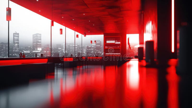 Red Cityscape Rooftop Bar stock photo. Image of relaxation - 385790728