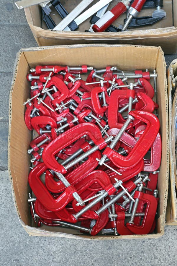 Red Clamps stock photo. Image of bunch, cramp, device - 66537636