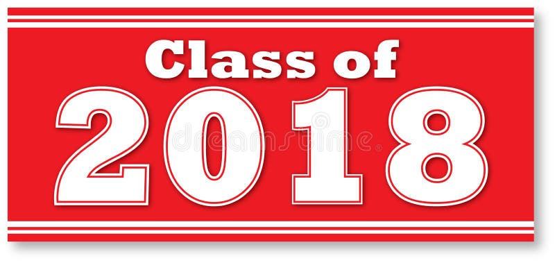 Red Class of 2018 Banner stock illustration. Illustration of science ...