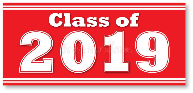 Red Class of 2019 Banner stock vector. Illustration of science - 119541494
