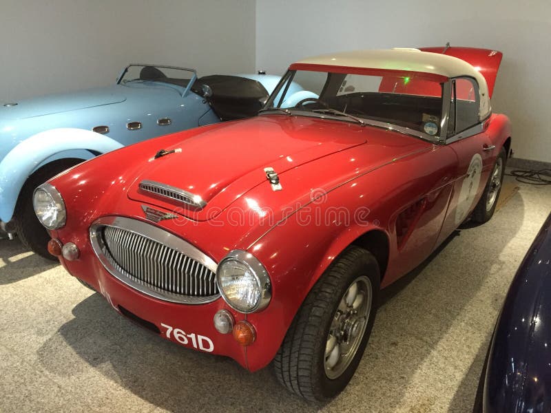 Red classic car editorial photo. Image of healey, cornwall - 67212791