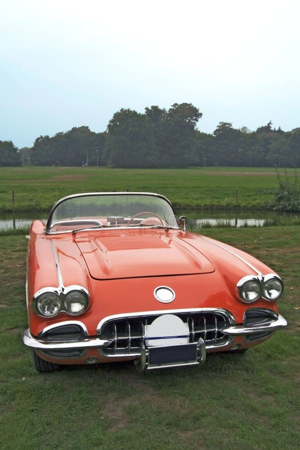 Classic red corvette car stock image. Image of convertible - 1277487