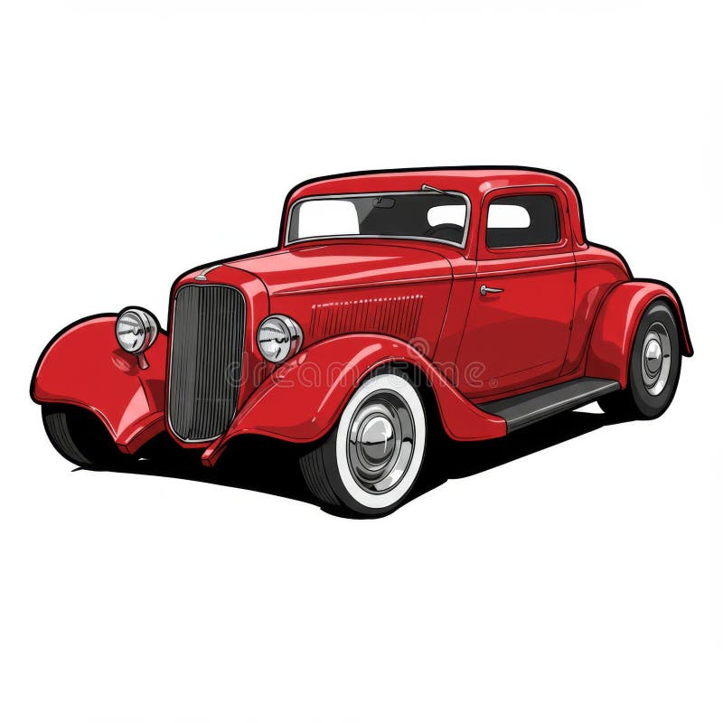 Red Classic Coupe Illustration Stock Illustration - Illustration of ...
