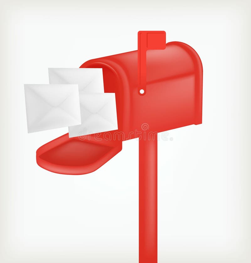 Red classic mailbox stock vector. Illustration of icon - 27956747