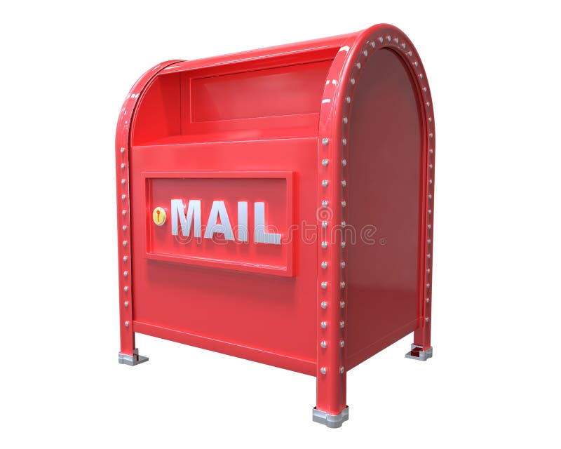 Classic red mailbox stock vector. Illustration of communication - 63352639