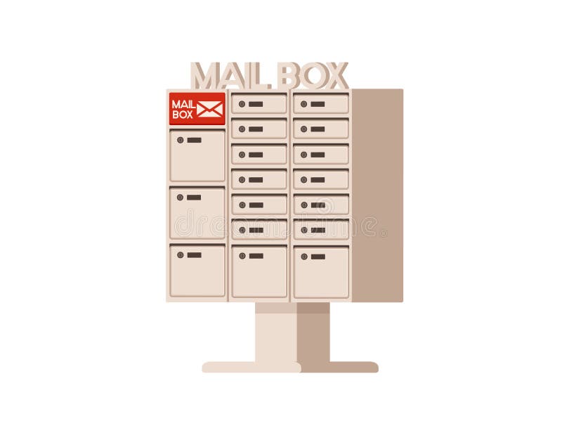 Red Classic Mailbox on Stand Vector Illustration Isolated on White ...