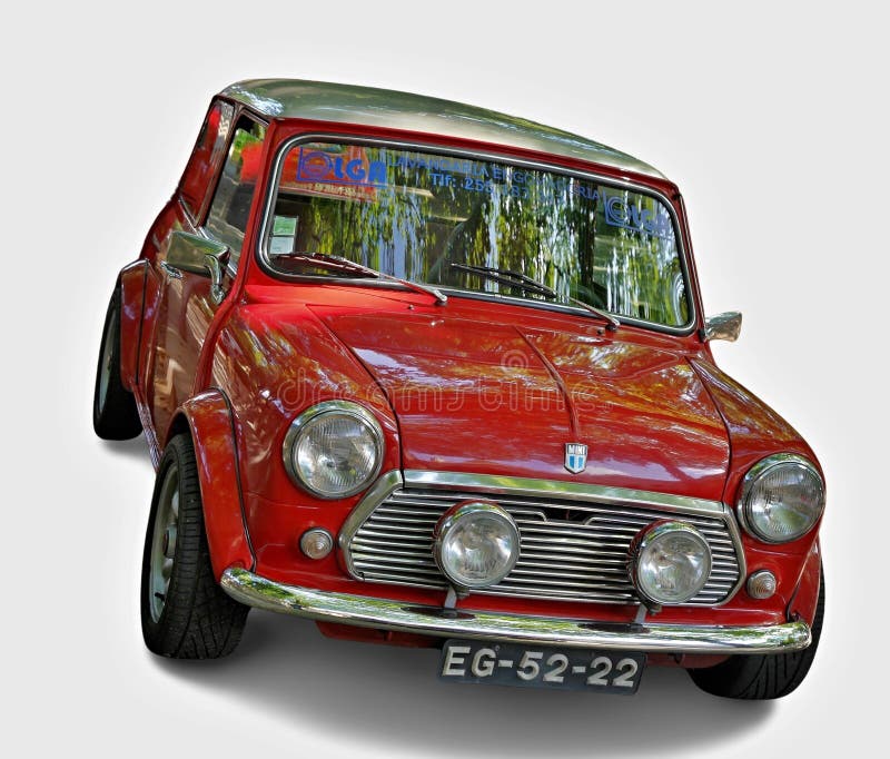 Red classic Mini Cooper editorial photo. Image of classic - 283856806