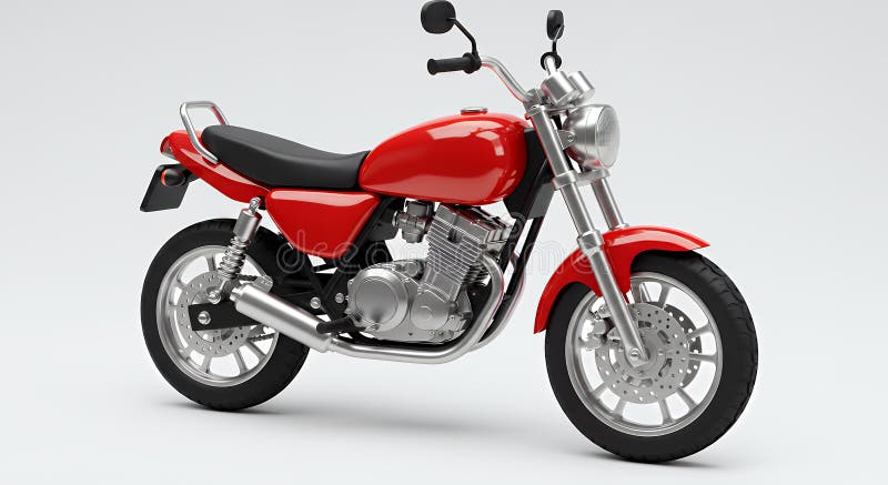 Red Classic Motorcycle Studio Shot Clean Background for Product Display ...