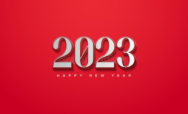 Red Classic Number for Greeting New Year 2023 Design Stock Illustration ...