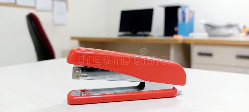Red Classic Office Stapler Design Stock Image - Image of office ...