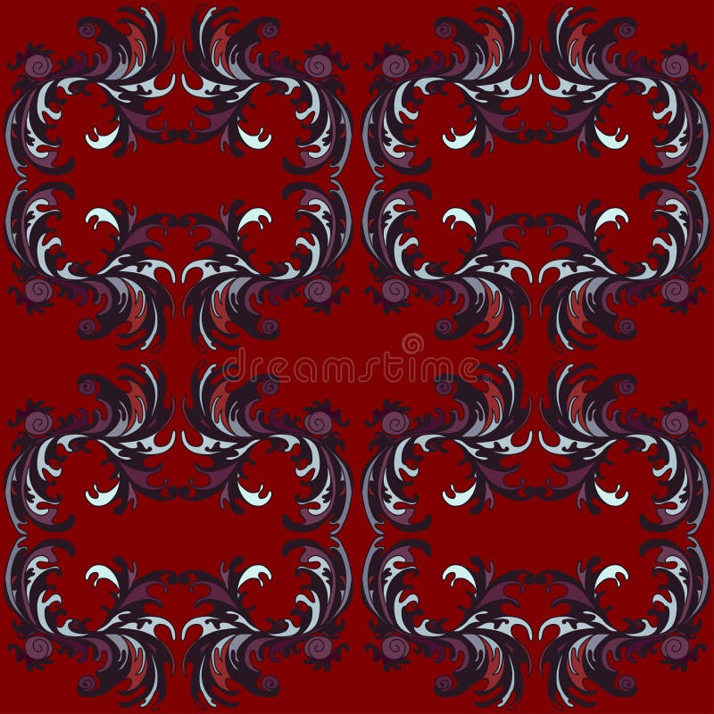 Red Classic Pattern Wallpaper Retro Stock Vector - Illustration of ...