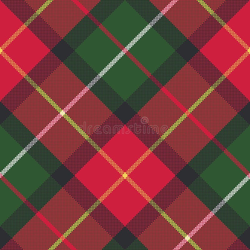Red Classic Plaid Pixel Texture Seamless Pattern Stock Vector ...