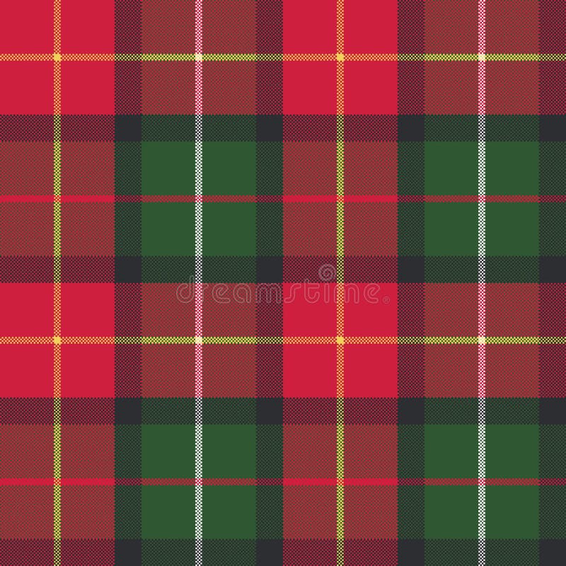 Red Classic Plaid Pixel Texture Seamless Pattern Stock Vector ...